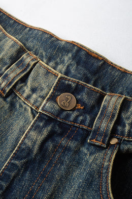 Cursive Washed Denim Jeans – The Snake Hole
